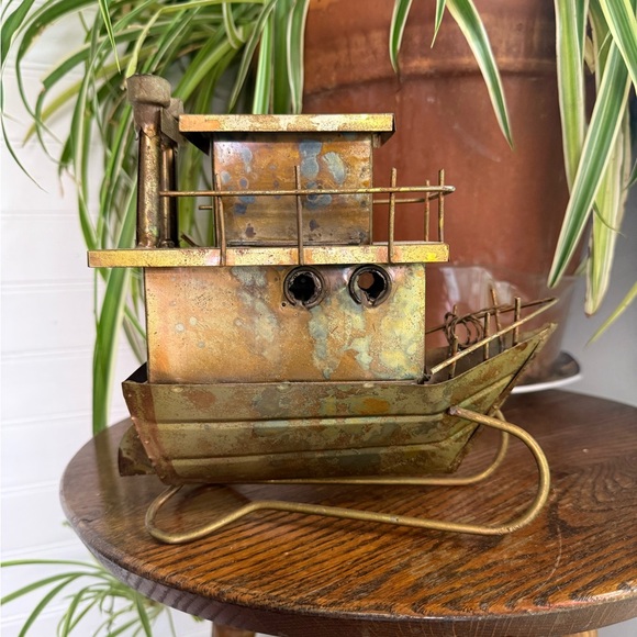 Accents | Vintage Copper Metal Music Boat Sculpture | Poshmark